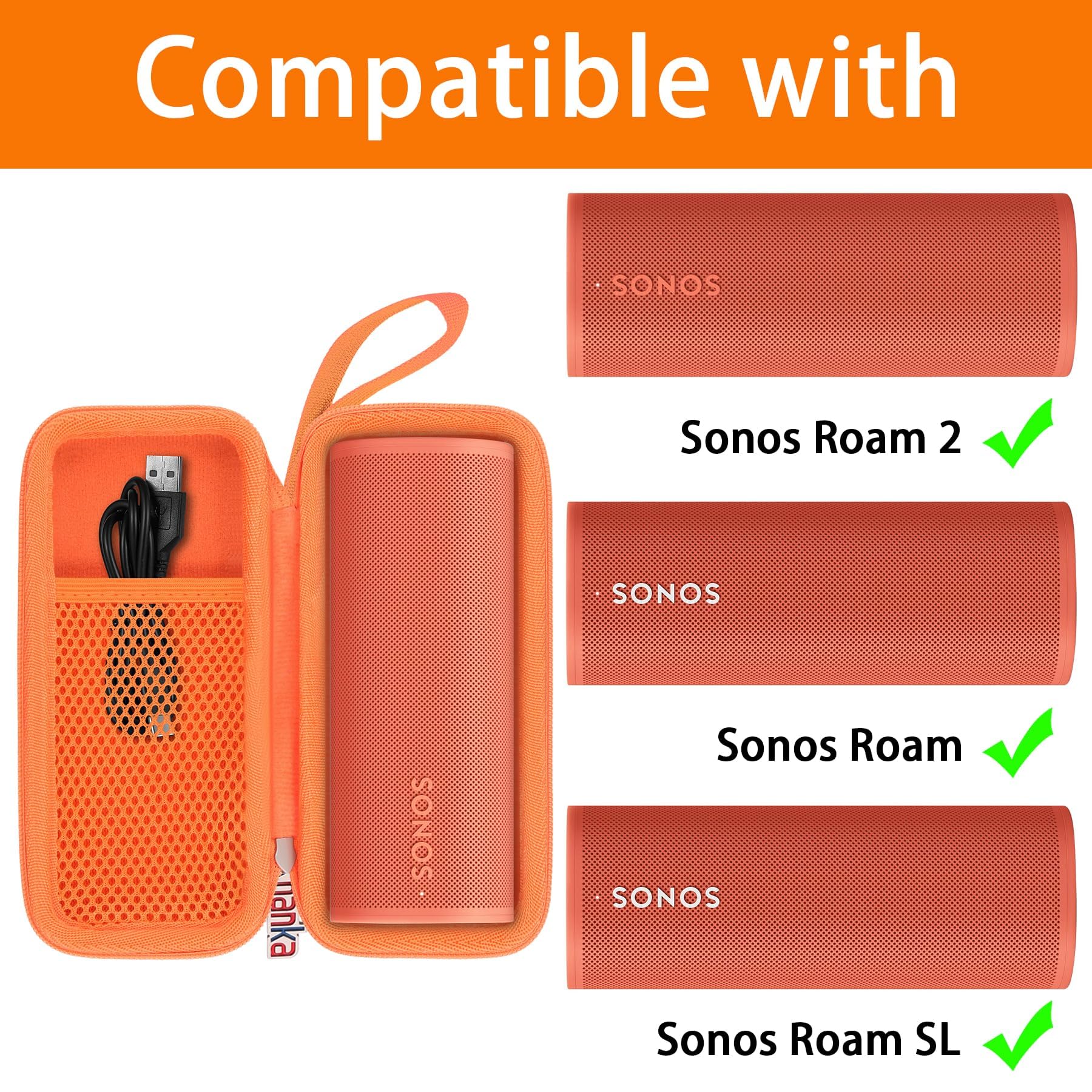 Snapklik.com : Khanka Hard Travel Case Replacement For Sonos Roam/Sonos ...