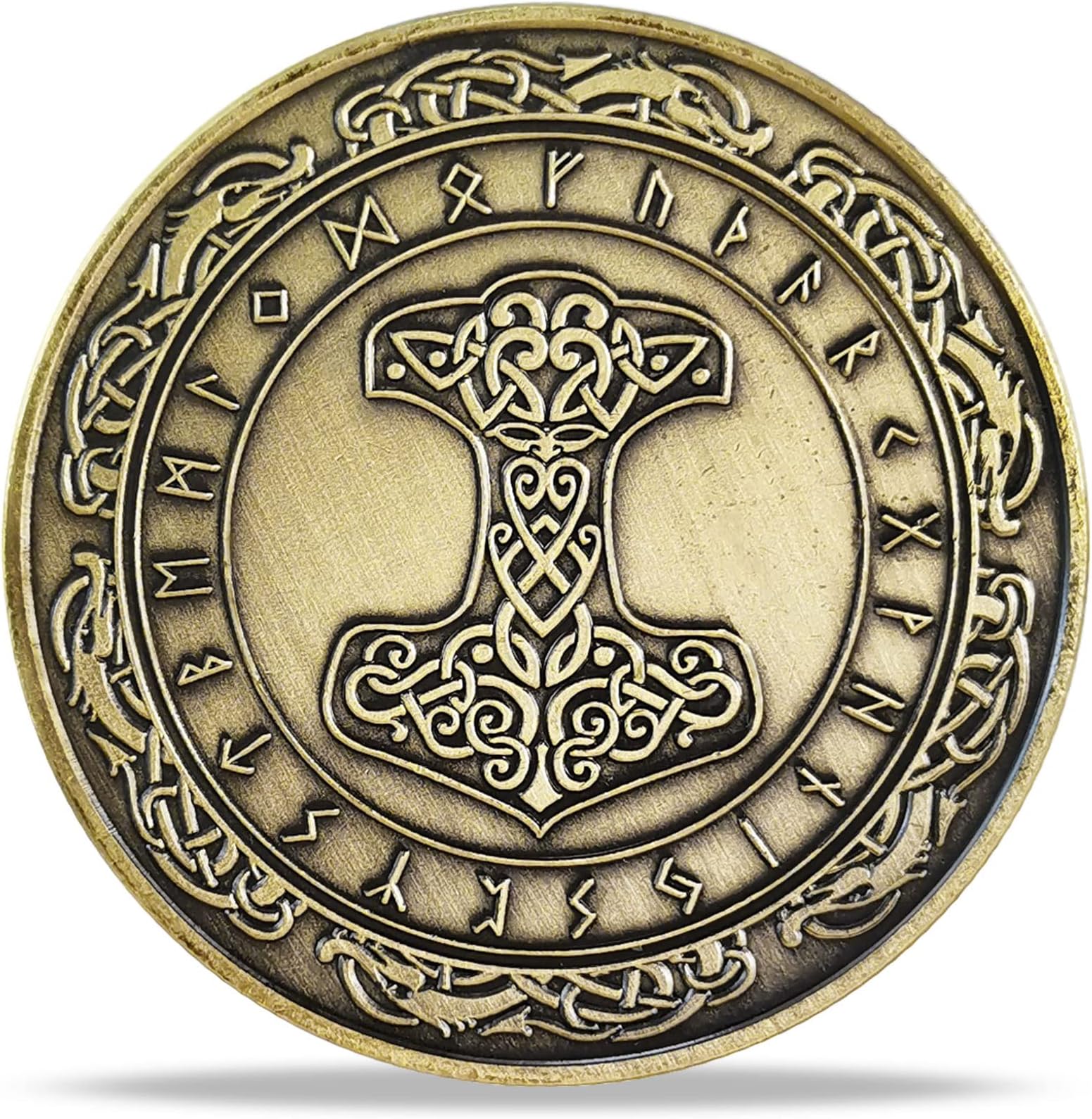 Amazon.com: Norse Viking Mjolnir Coin Thor's Hammer Coin Nordic ...