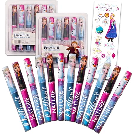 Amazon.com: 24 Frozens Elsa Straws with 2 Cleaning Brush 6 Designs ...
