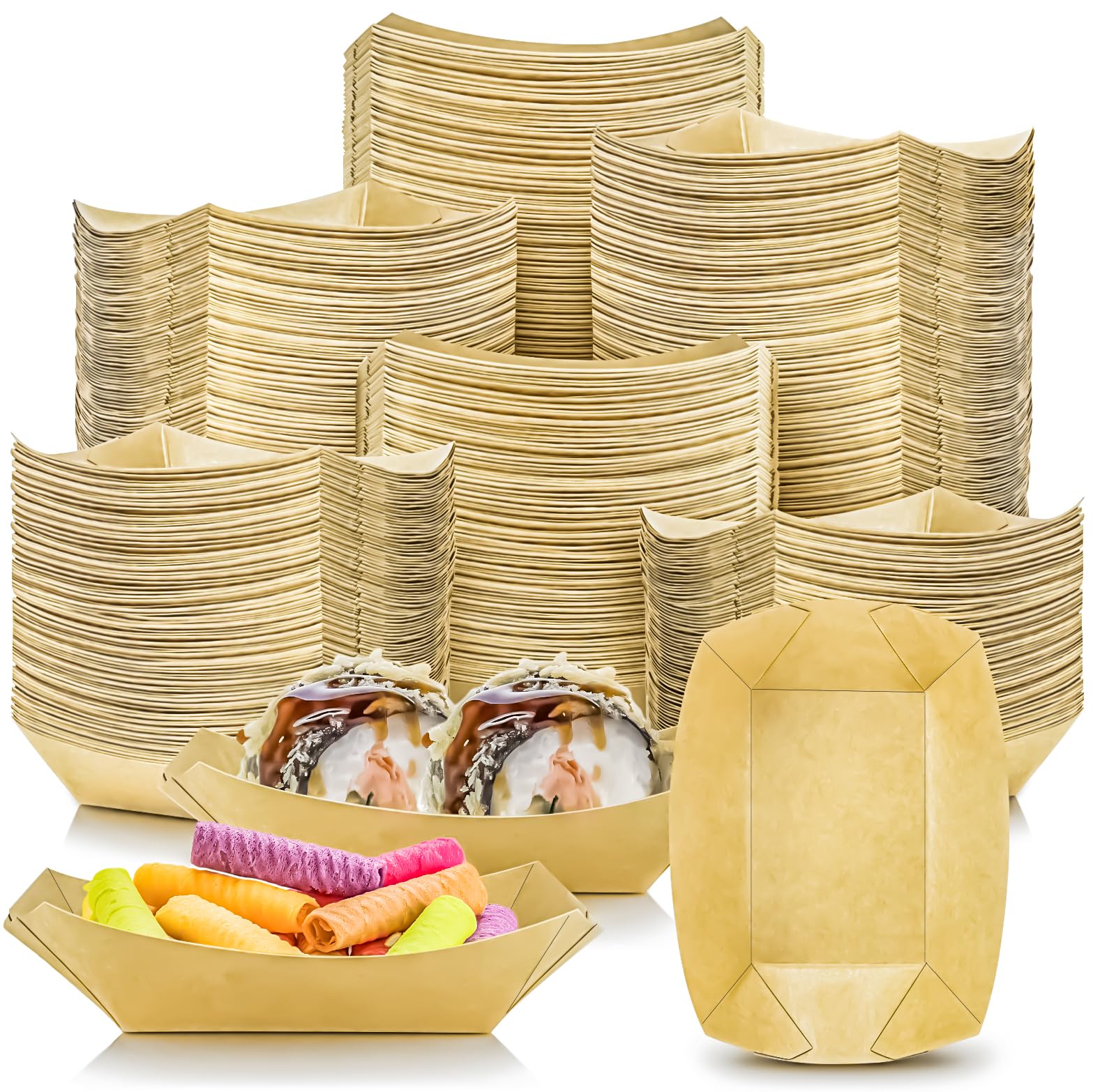 Amazon.com: MotBach 400 Pack 1/4 Lb Paper Food Boat Trays Disposable ...