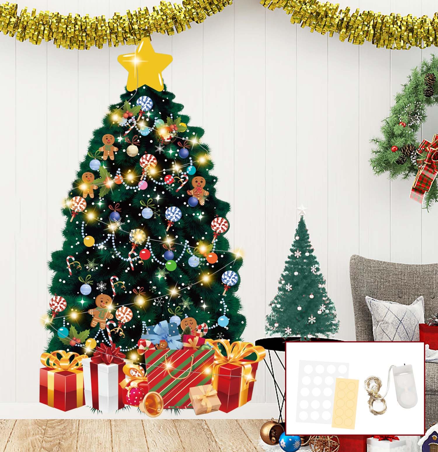 Amazon.com: SietDESEO 51 x 31 Inch Multicolor Christmas Tree Bulletin ...