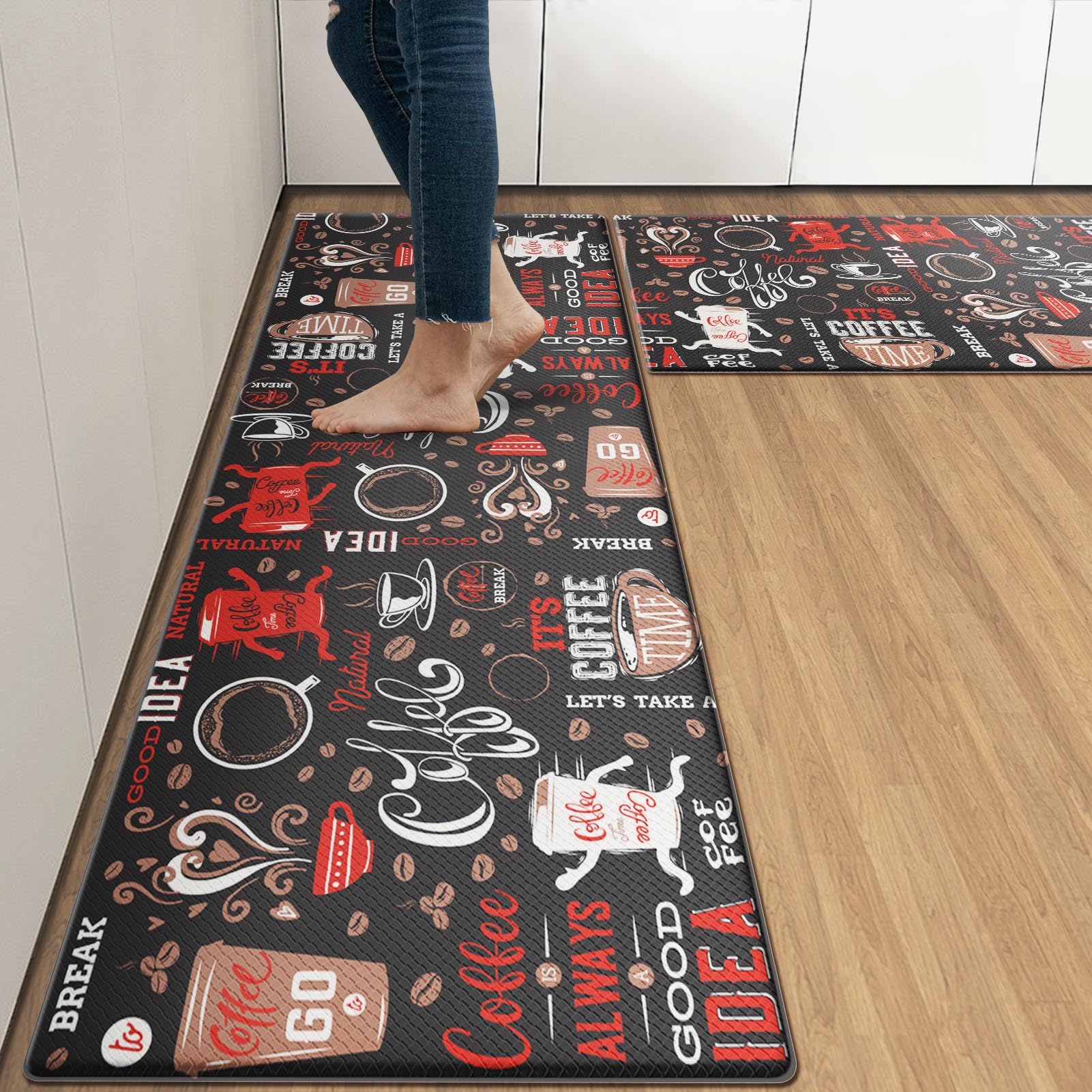 Amazon.com: Arttown Coffee Cafe Vintage Anti-Fatigue Kitchen Rug Set of ...
