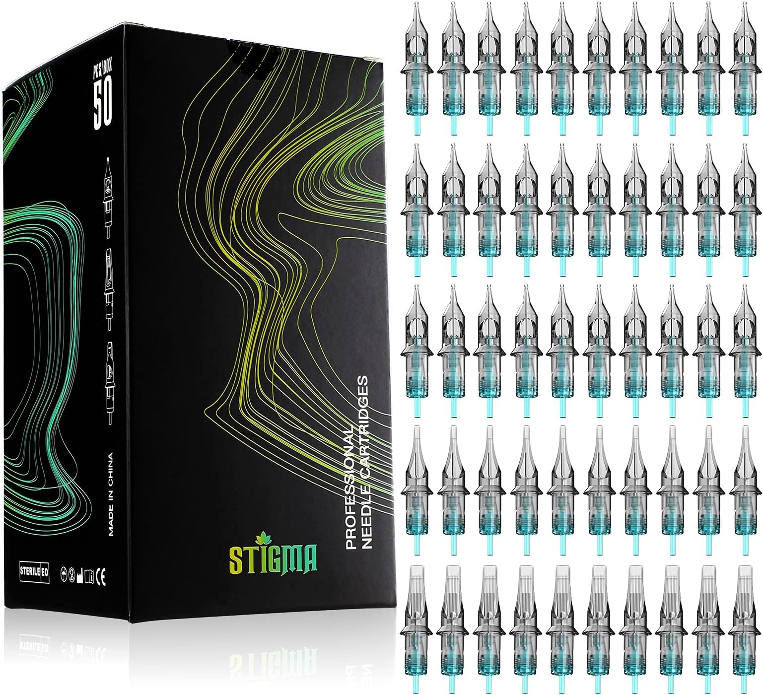 Amazon.com: HAWINK Tattoo Cartridges Needles 50Pcs Mixed #10 Bugpin ...