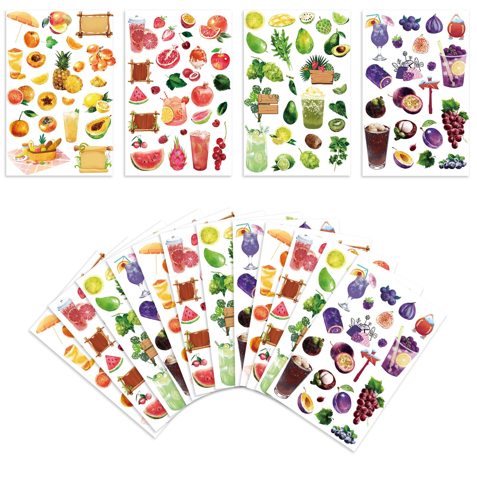 Snapklik.com : 16 Sheets Rub On Transfer Stickers, 4 Styles Fruit ...
