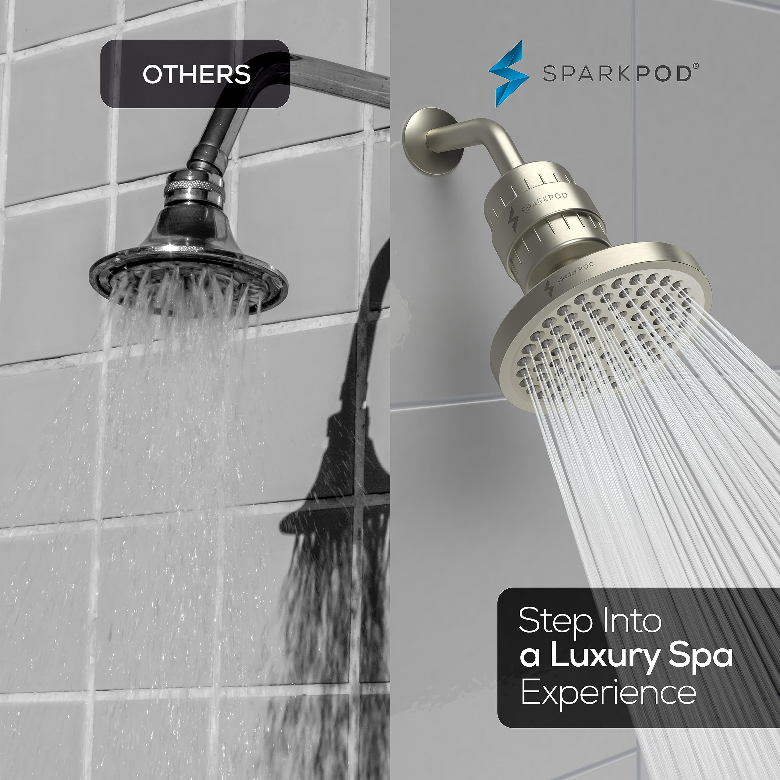 Snapklik.com : SparkPod Luxury Filtered Shower Head Set 23 Stage Shower ...