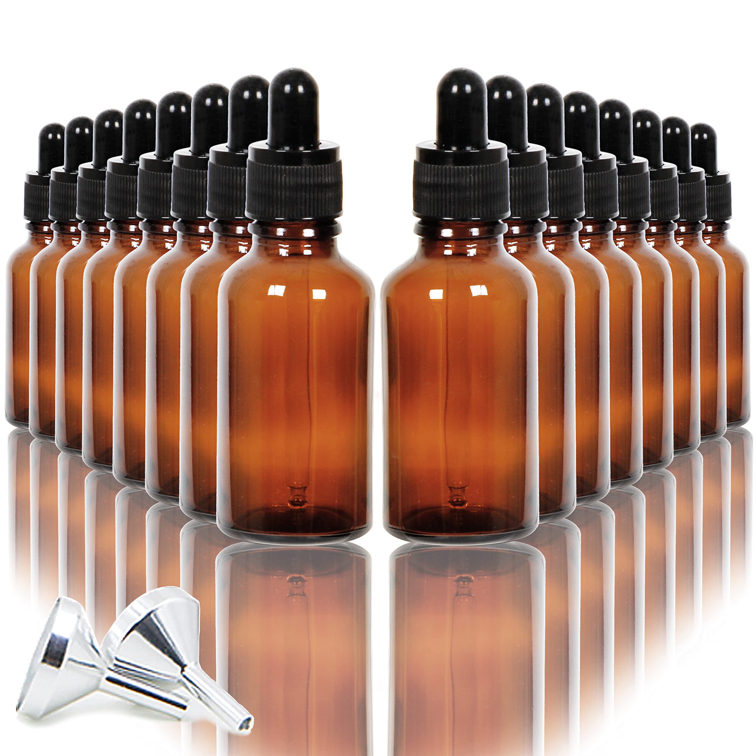 Amazon.com: Youngever 16 Pack 1 Ounce Amber Glass Dropper Bottles for ...