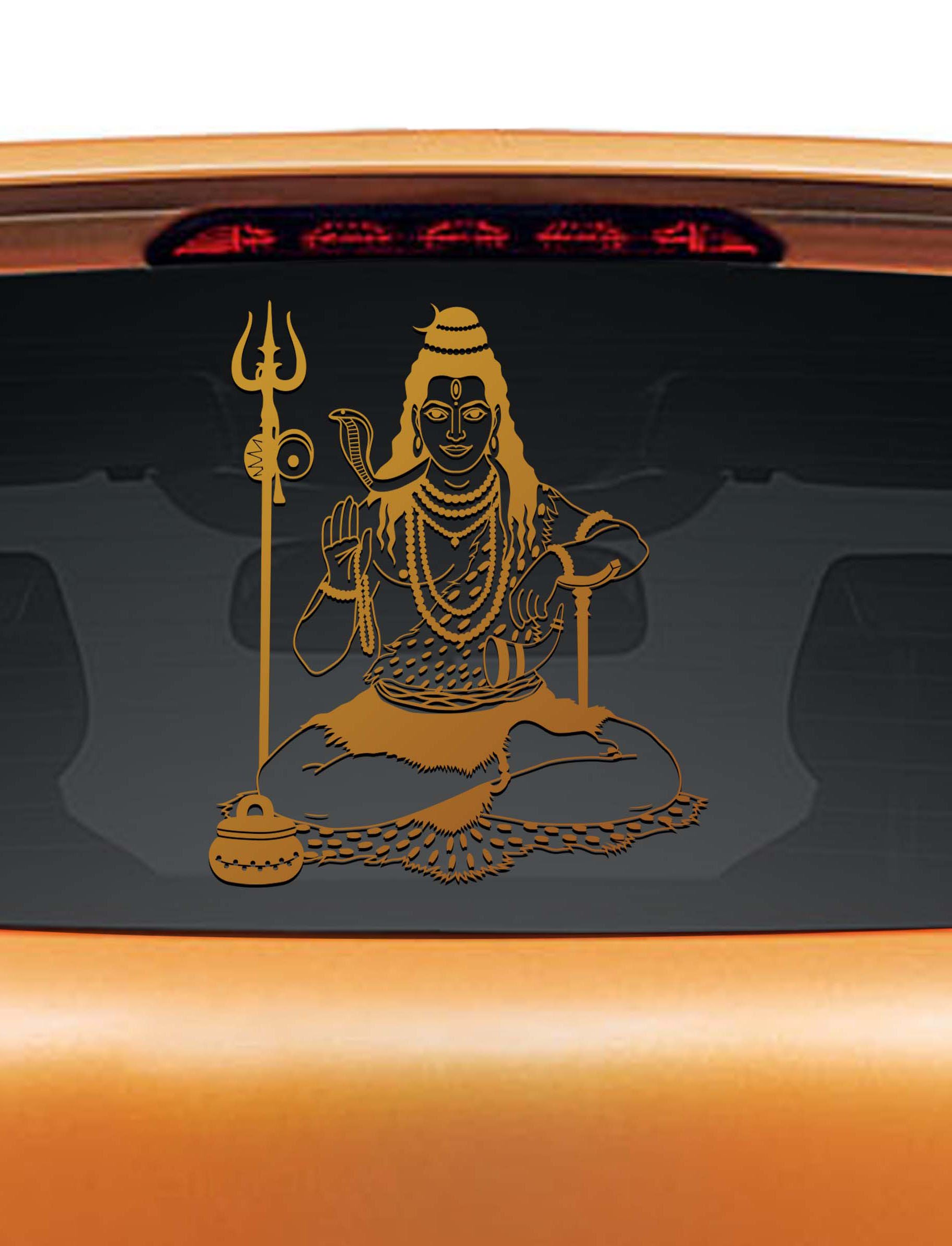 WallDesign Vinyl Lord Shiva Car Sticker, 18 x 0.1 x 15 Inches, Copper ...