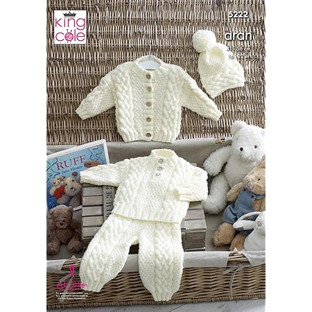 King Cole Baby Sweaters & Jackets Aran Knitting Pattern 2906 by King ...