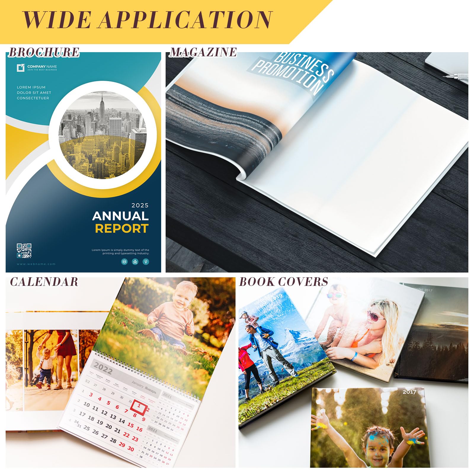 400 Sheets Glossy Double Sided Photo Paper 54lbs 9.5Mil 200Gsm Picture ...