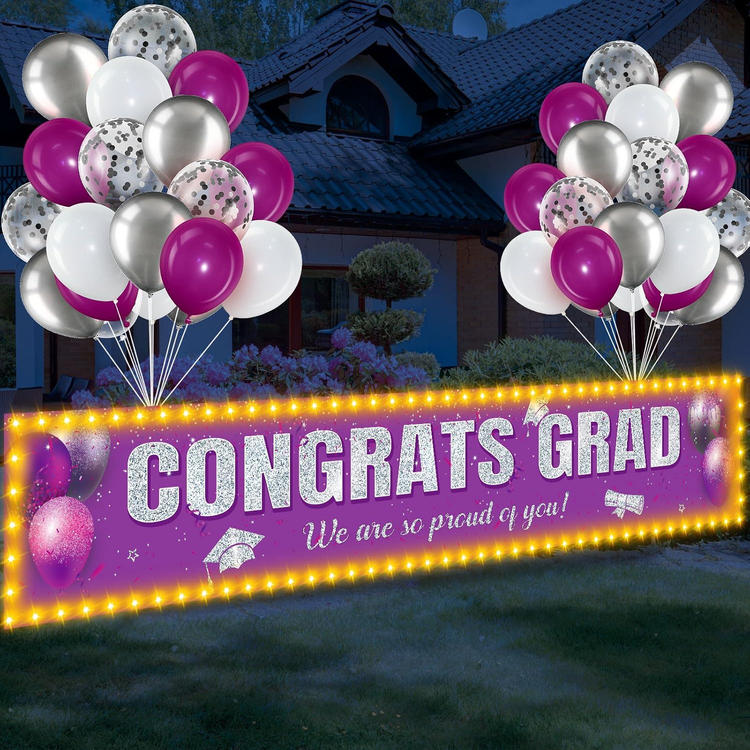 Amazon.com: Irenare 2024 LED Graduation Banner Decoration Set Large ...
