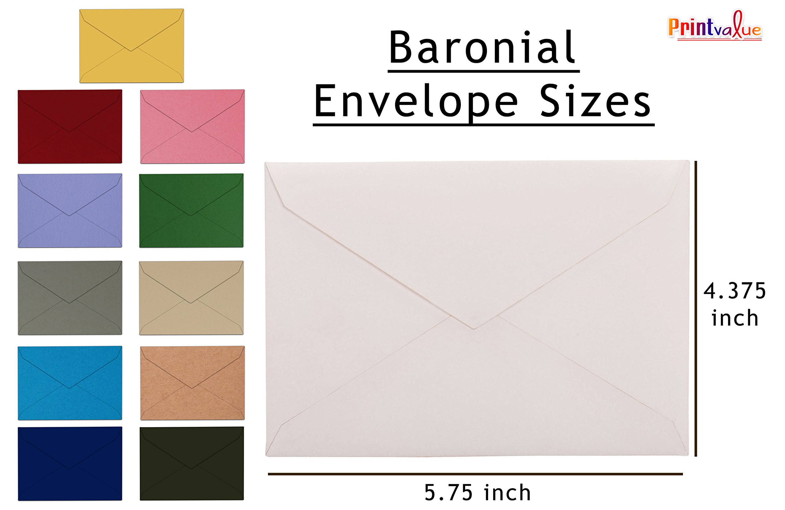 Baronial Envelope Sizes