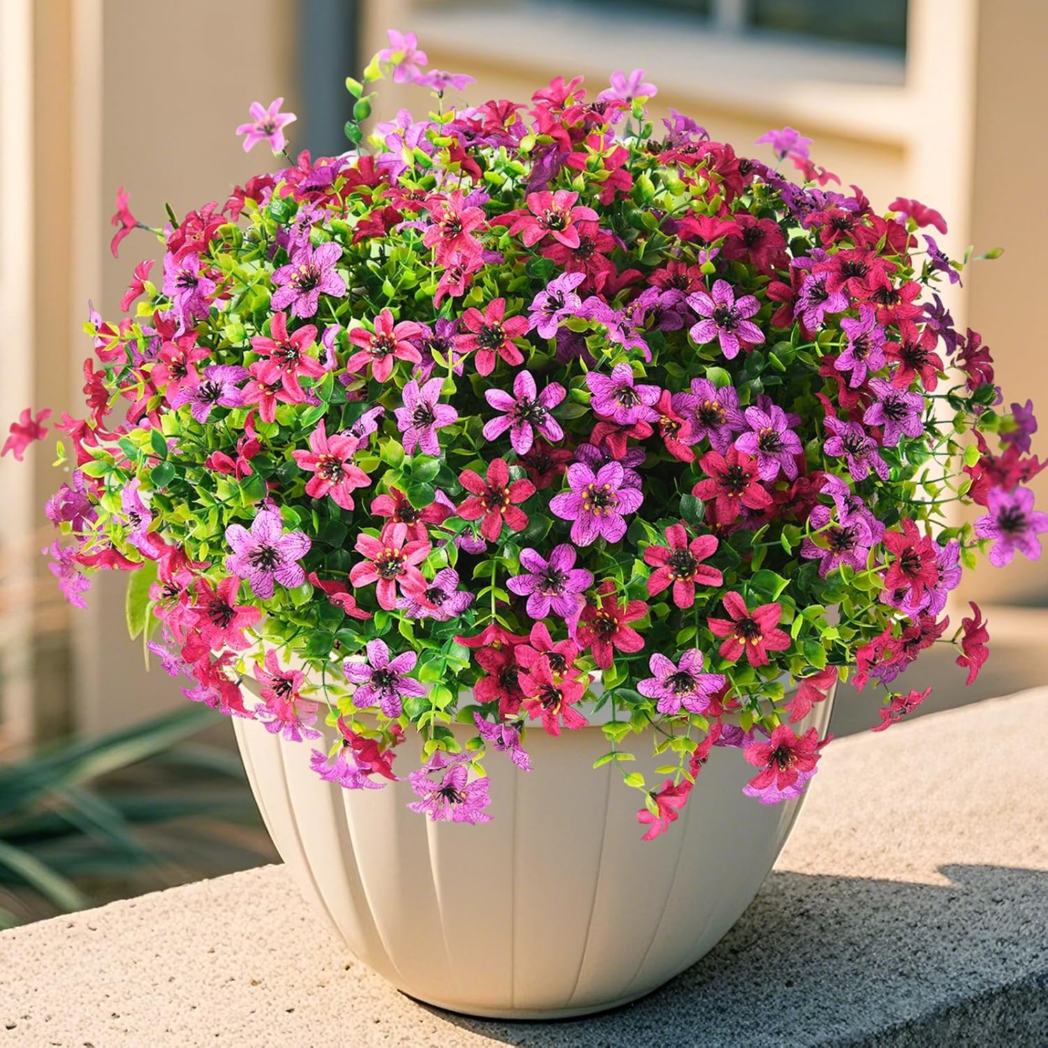 Amazon.com: INQCMY Artificial Flowers for Outdoor Decor 12 Pcs Faux ...