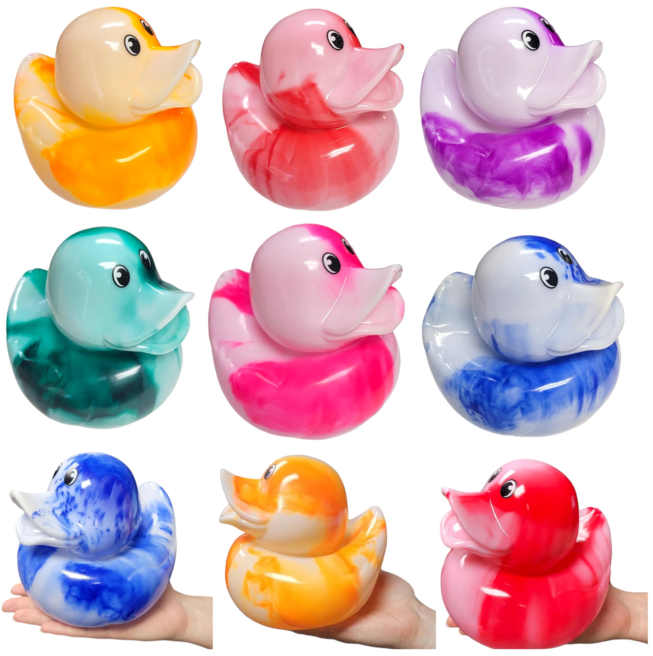 Amazon.com: Large 6" Tall Marble Rubber Duckies ( 6 Ducks (6 Colors ...