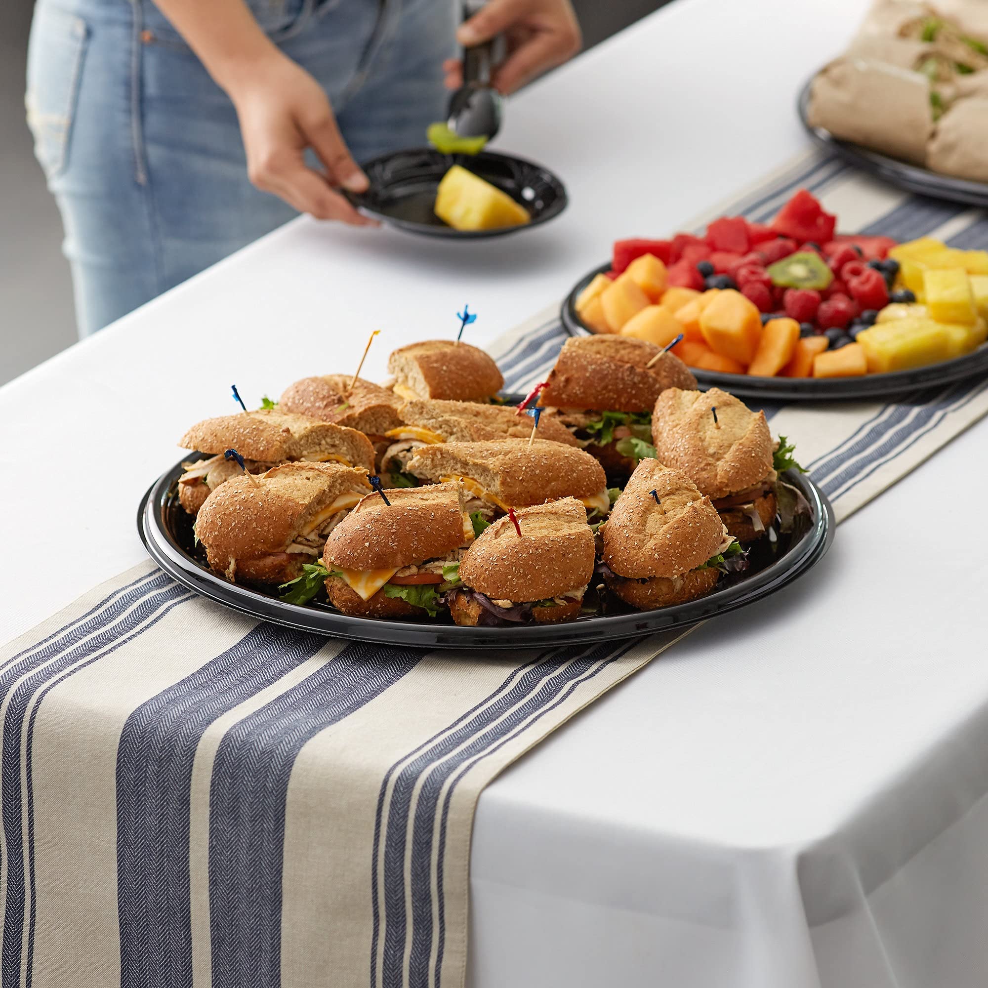Black Sandwich Platters With Lids