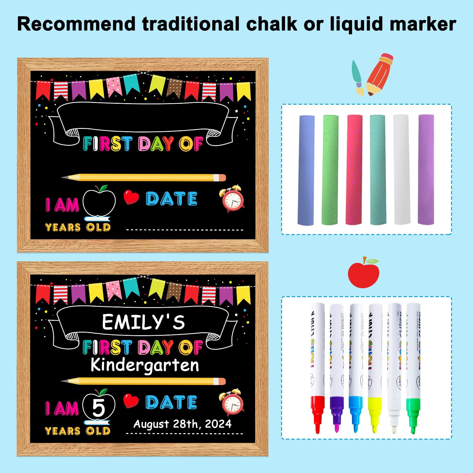 Snapklik.com : First Day Of School Board - 10"x12" Wood Chalkboard Sign ...