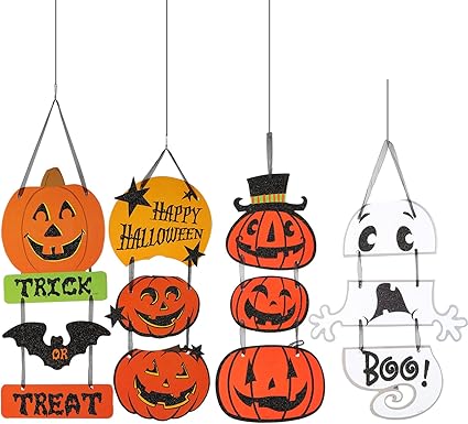 Amazon.com: Resinta 4 Pack Halloween Decoration Hanging Door ...
