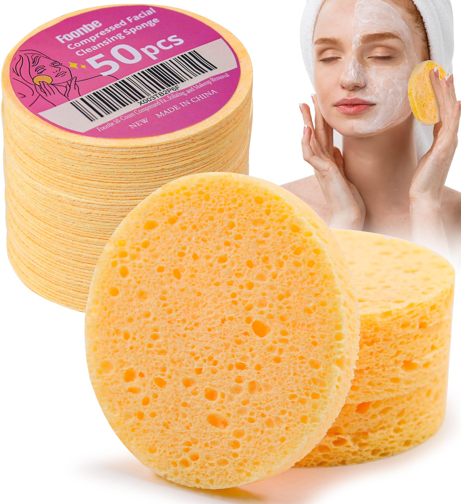 Amazon.com : Foonbe Facial Sponges, Turmeric Cleansing Pads for Dark ...