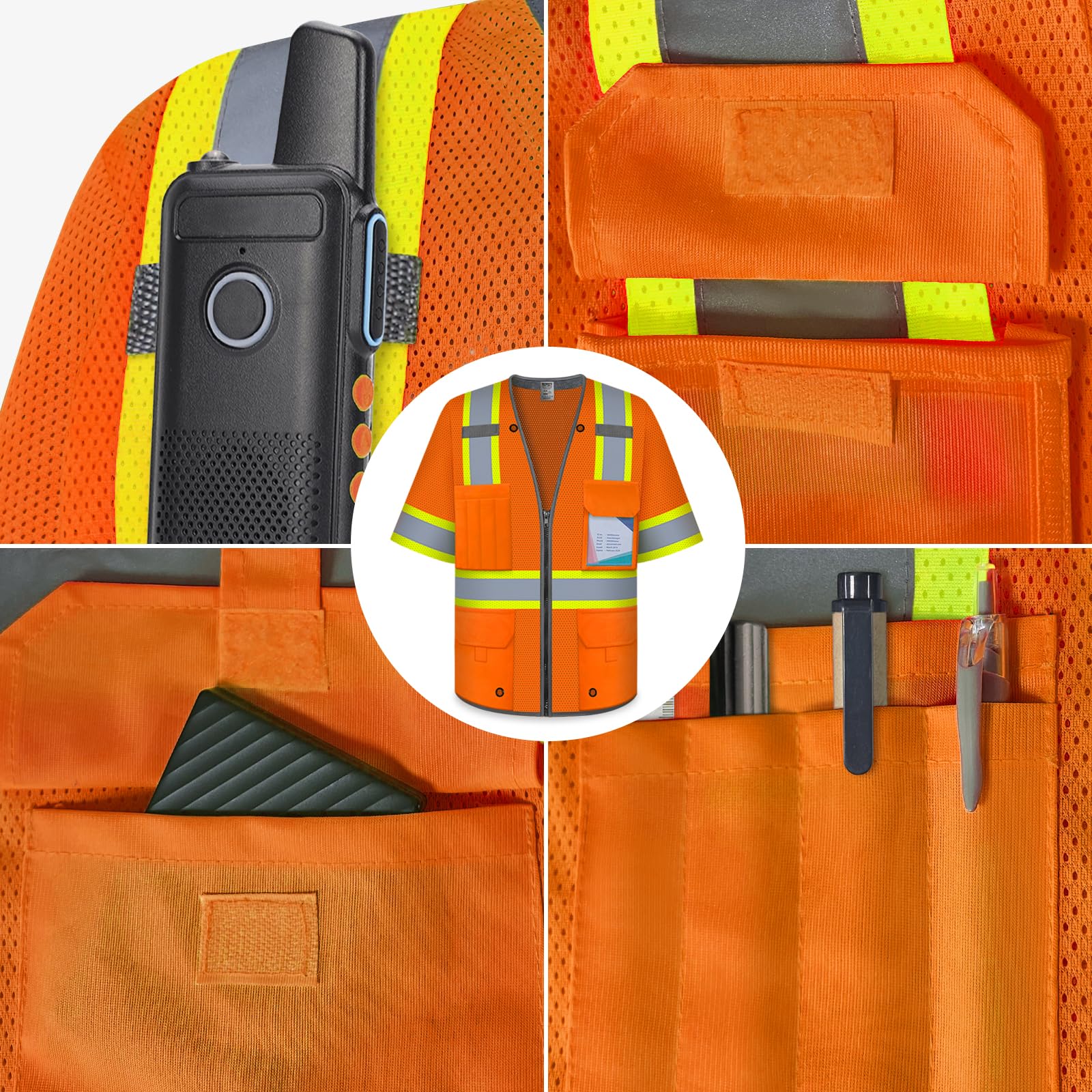 Snapklik.com : TCCFCCT Work Vest For Men Women 9 Pockets High ...