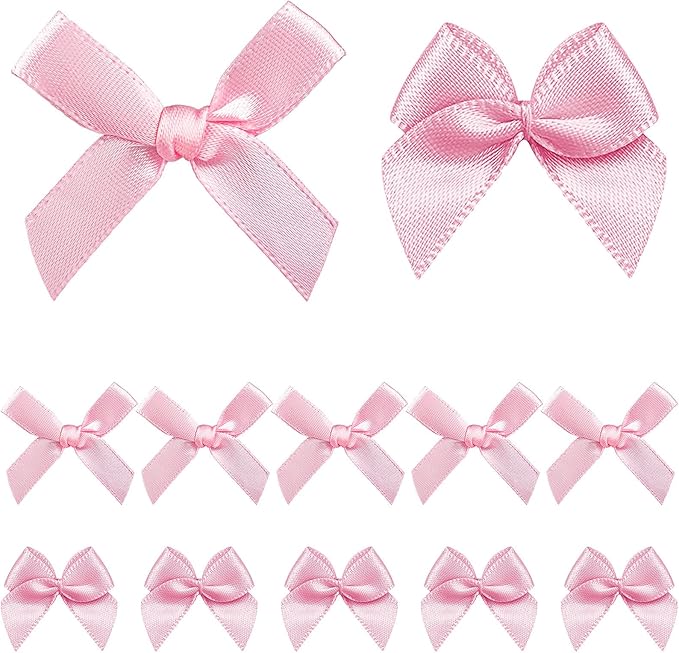 Amazon.com: HFKPJRT 300Pcs Mini Pink Bows, 1.5" Mini Ribbon Bows for ...