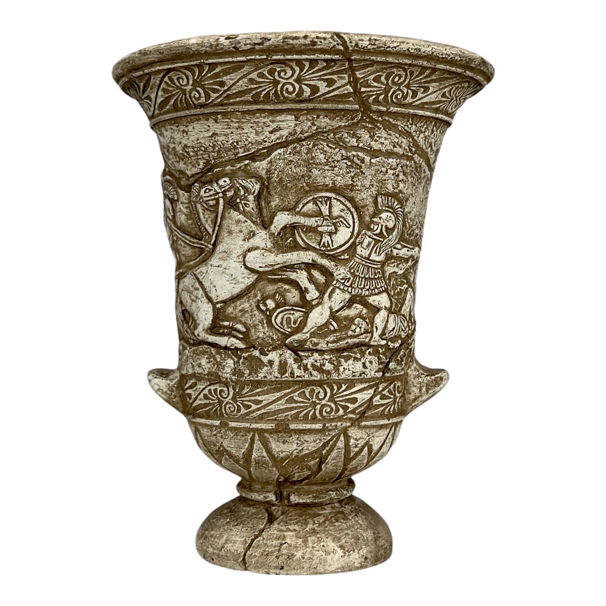 Amazon.com: Greek Soldiers and Chariot in Battle Ancient Pottery Vase ...