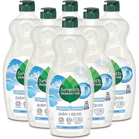 Amazon.com: Seventh Generation Dish Soap Liquid Free Clear, 19 Fl Oz ...