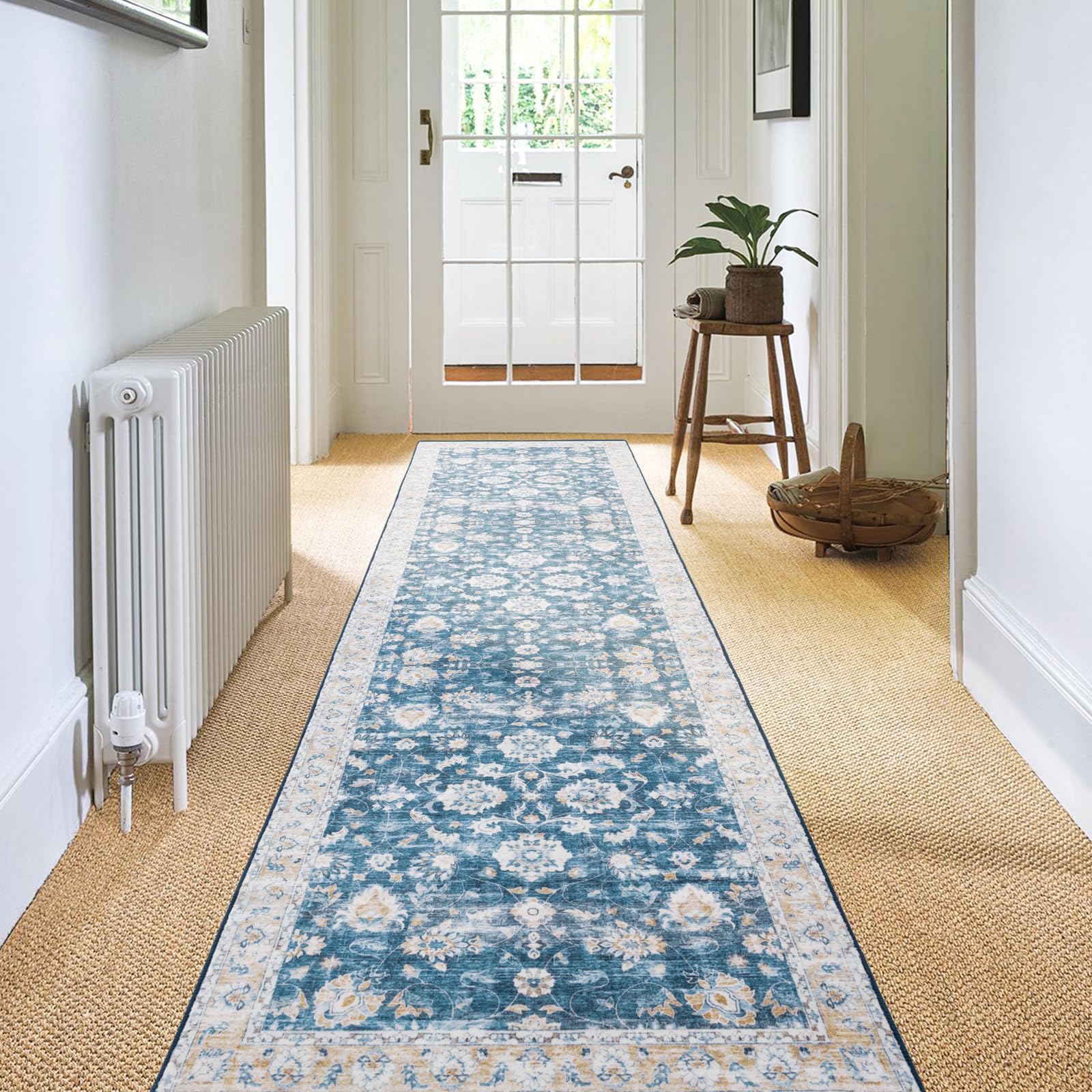 Falflor 60x300cm Vintage Hallway Runner Rug Non Slip Long Carpet ...
