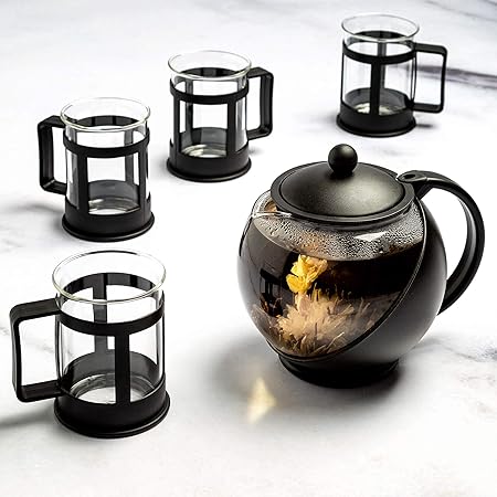 Amazon.com | Mini Porcelain Tea Set - Ceramic Teapot Coffee Cup Set for ...
