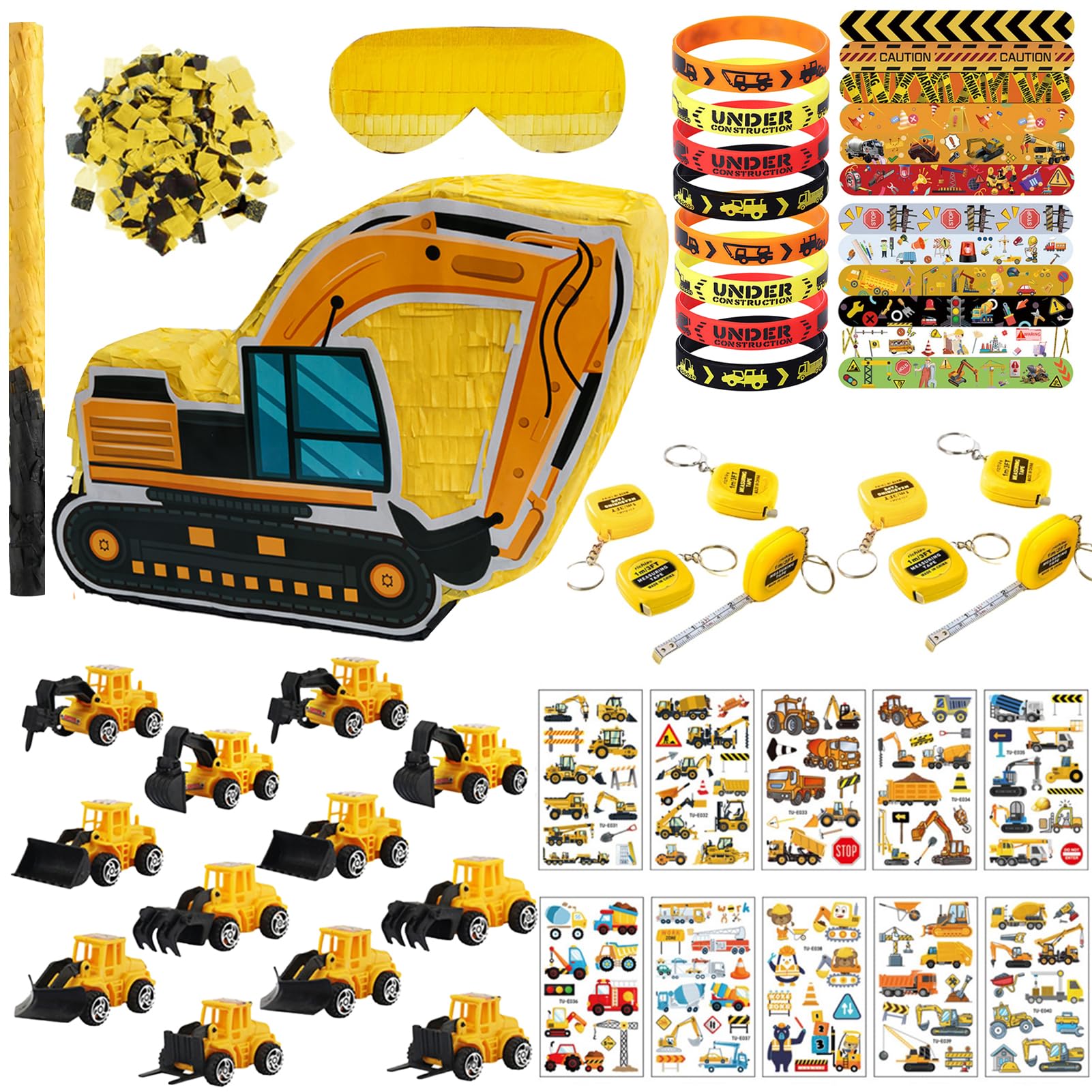 Amazon.com: Construction Pinata Set Construction Birthday Party Favors ...