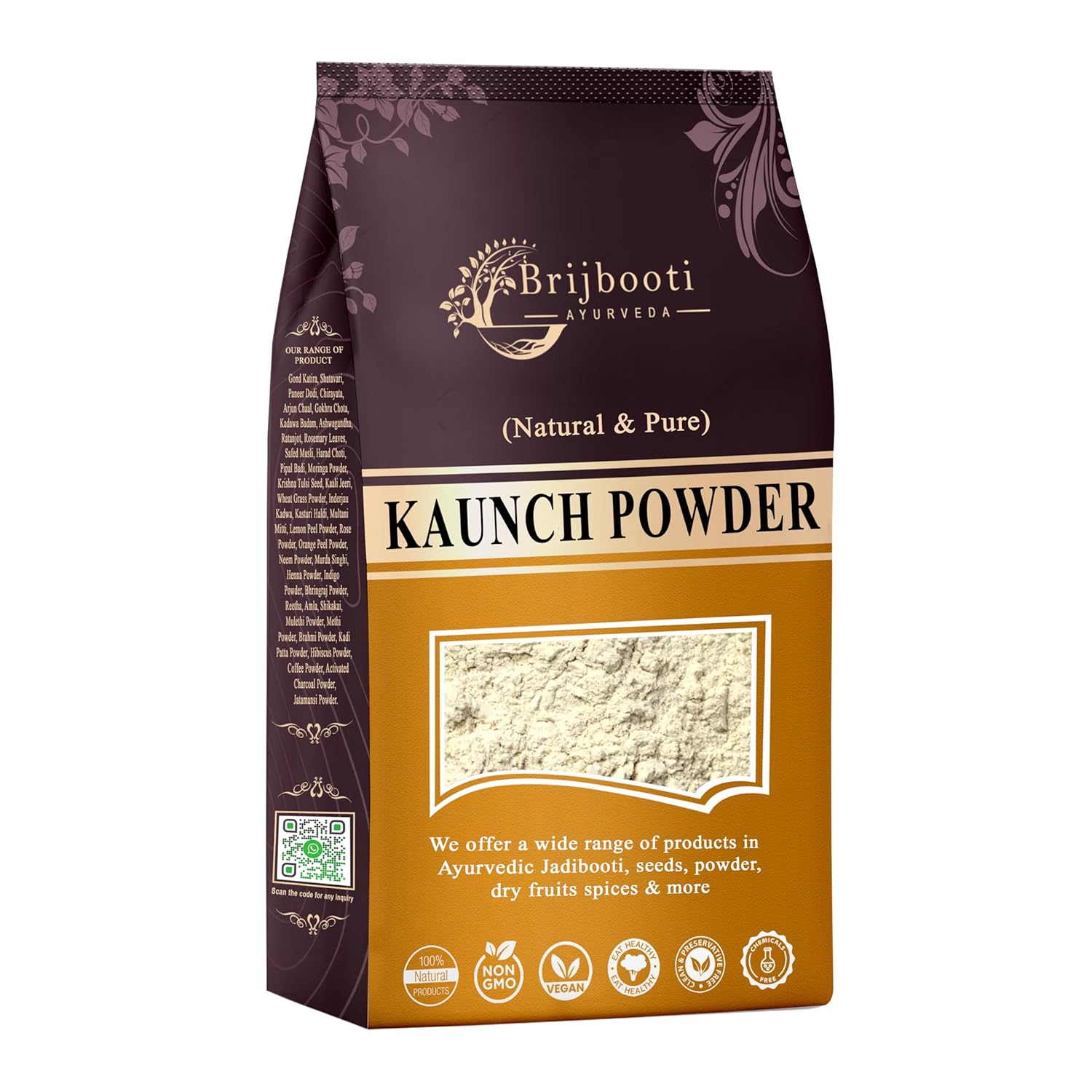 Birju Mahavir 800 Gr Kaunch Seed Powder - Mucuna Pruriens, Natural ...