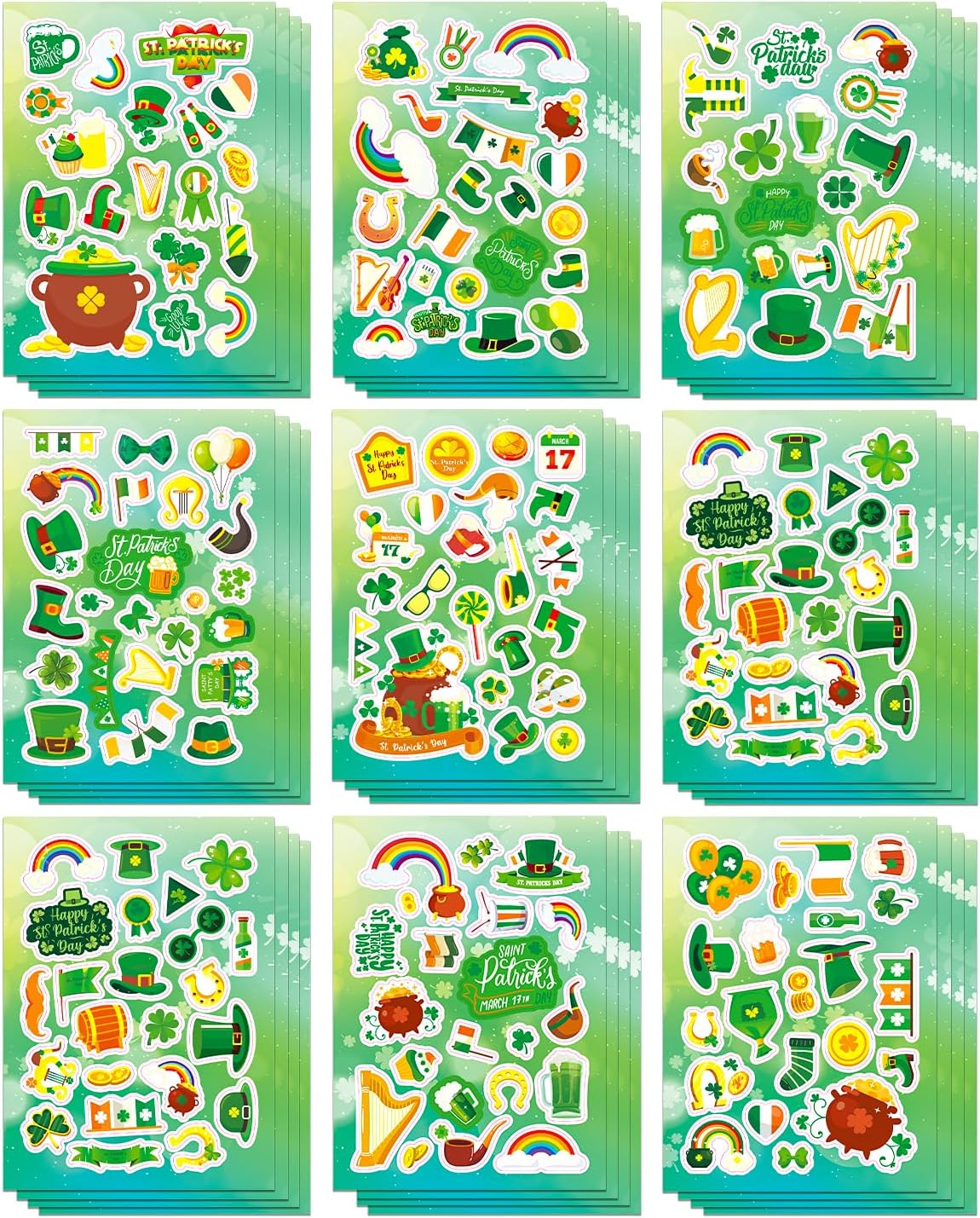 Amazon.com: Ozepao 32 Sheets St Patricks Day Stickers for Kids, Irish ...