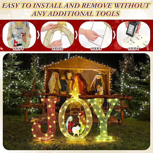 Snapklik.com : Tuanse 3 Pcs Outdoor Joy Christmas Decoration 35 Inch ...