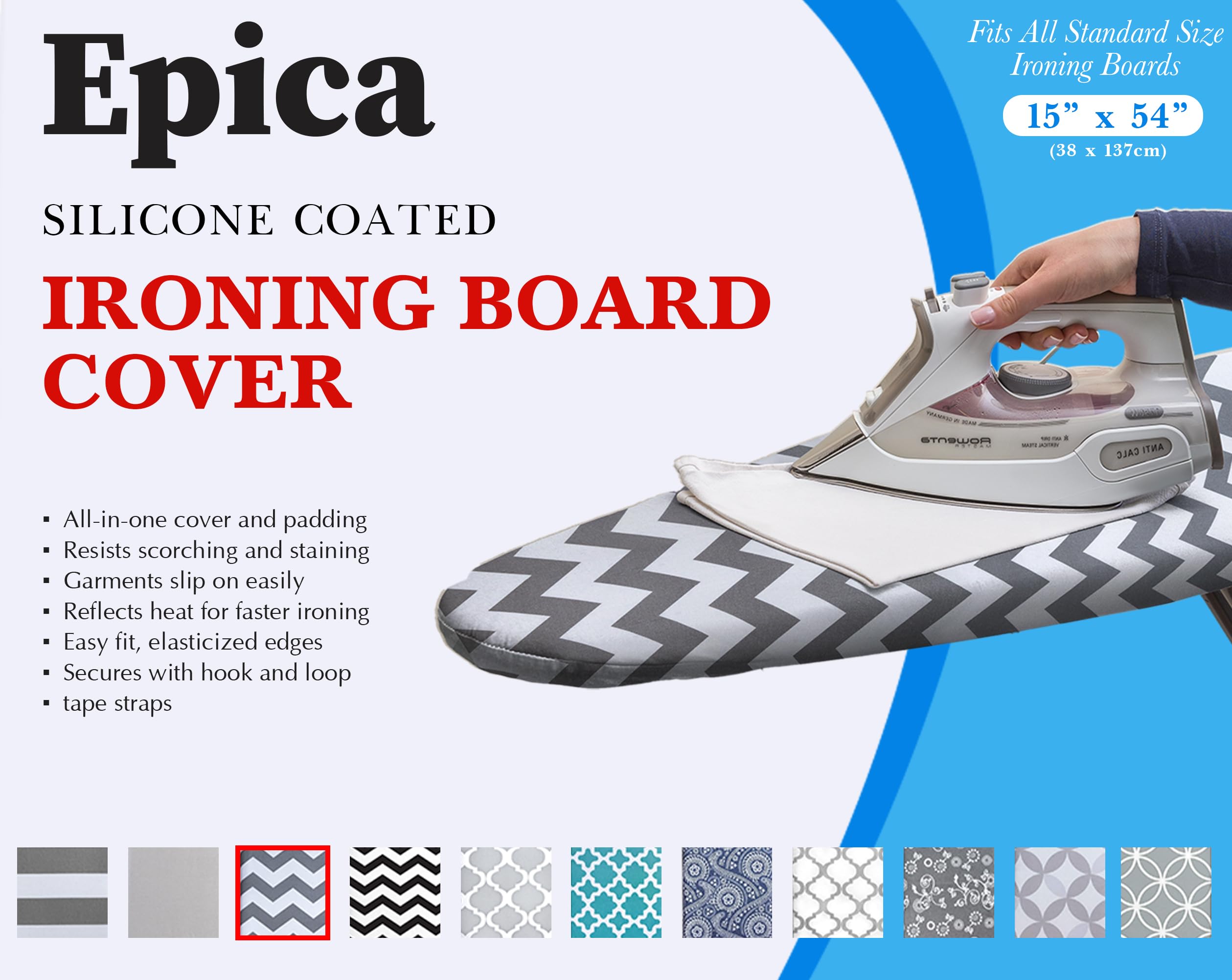 Snapklik.com : Epica Ironing Board Cover And Pad - Standard Size 15x54 ...