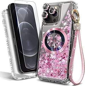 Amazon.com: WDHD Designed for iPhone 15 Pro Max Magnetic Case with MagSafe, Glitter Floating ...