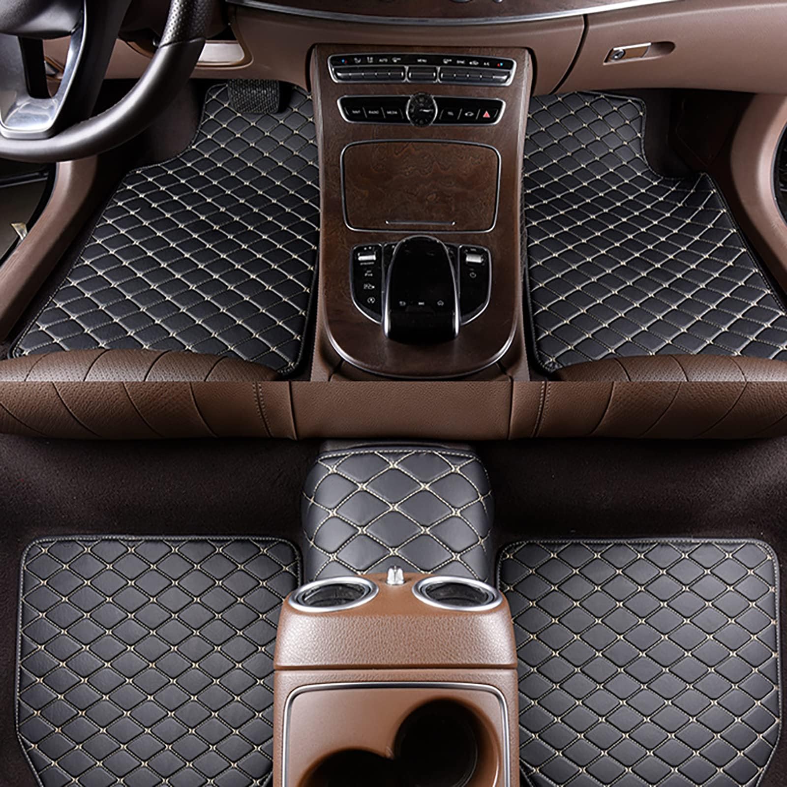VOL 5 Pcs Deluxe Carpet Floor Mat Set Waterproof Universal Fit Car ...