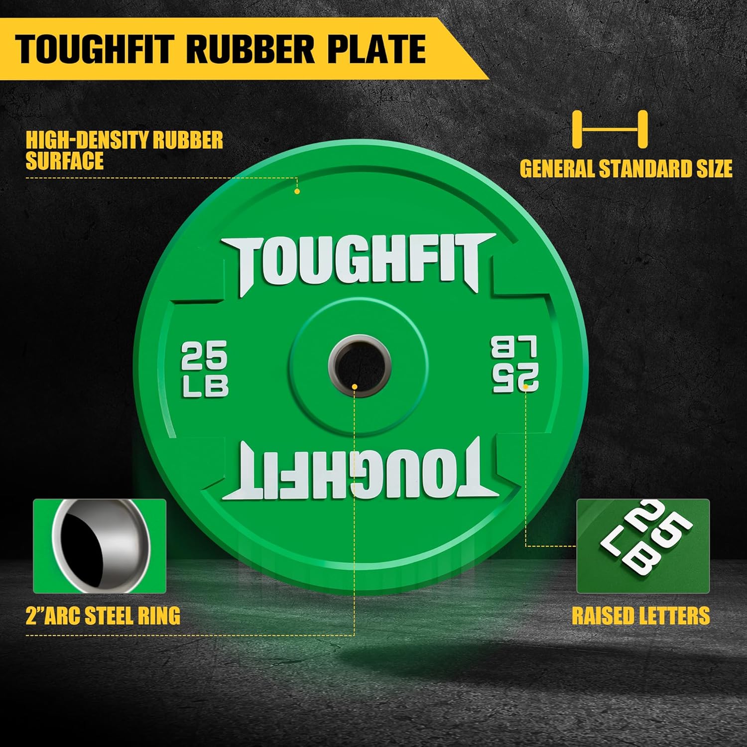 Color Coded Olympic Bumper Plates for Barbell, 2-Inch Weights Plates ...