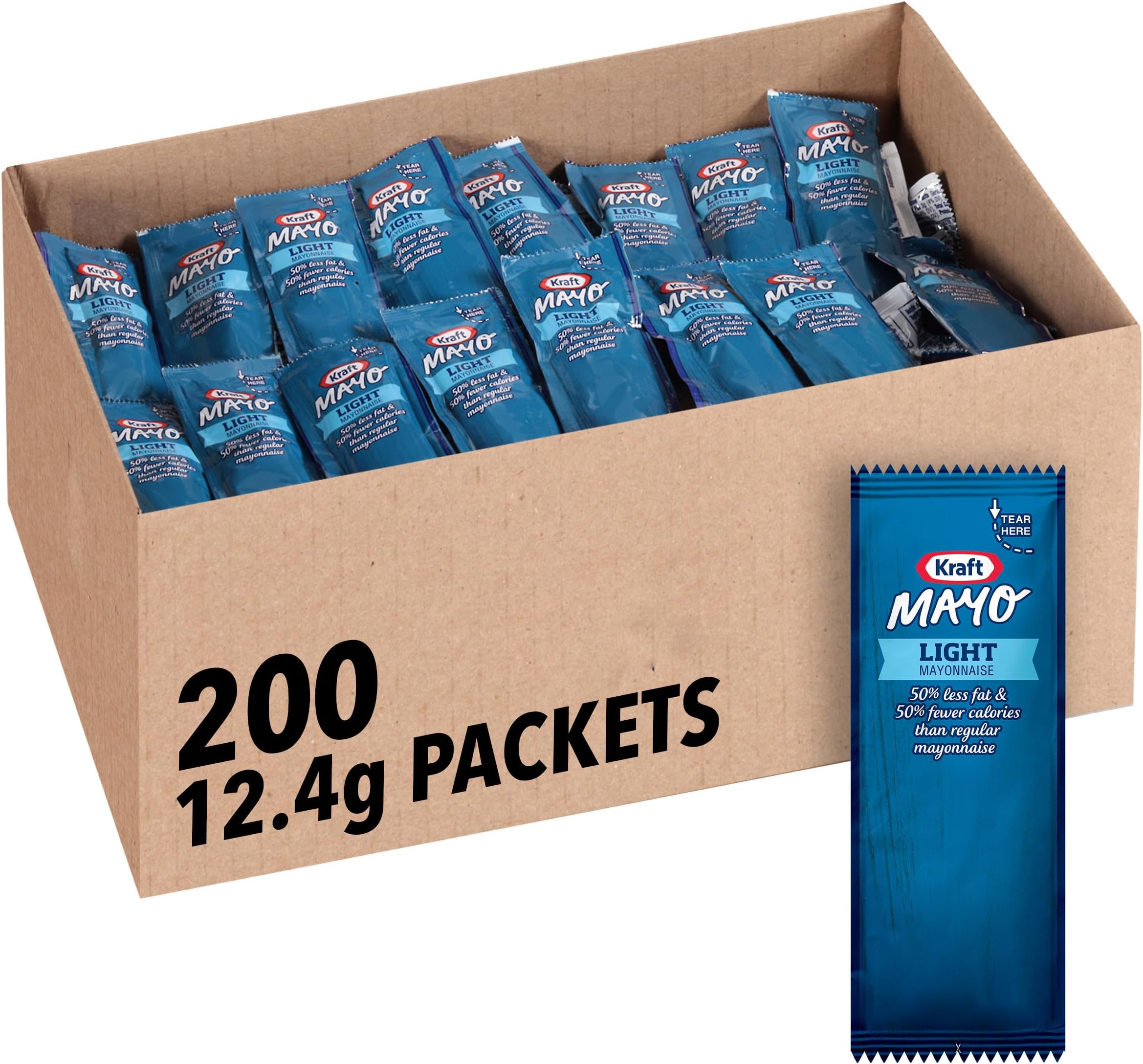 Amazon.com : Kraft Mayo Light Mayonnaise Single Serve Packet (0.44 oz ...