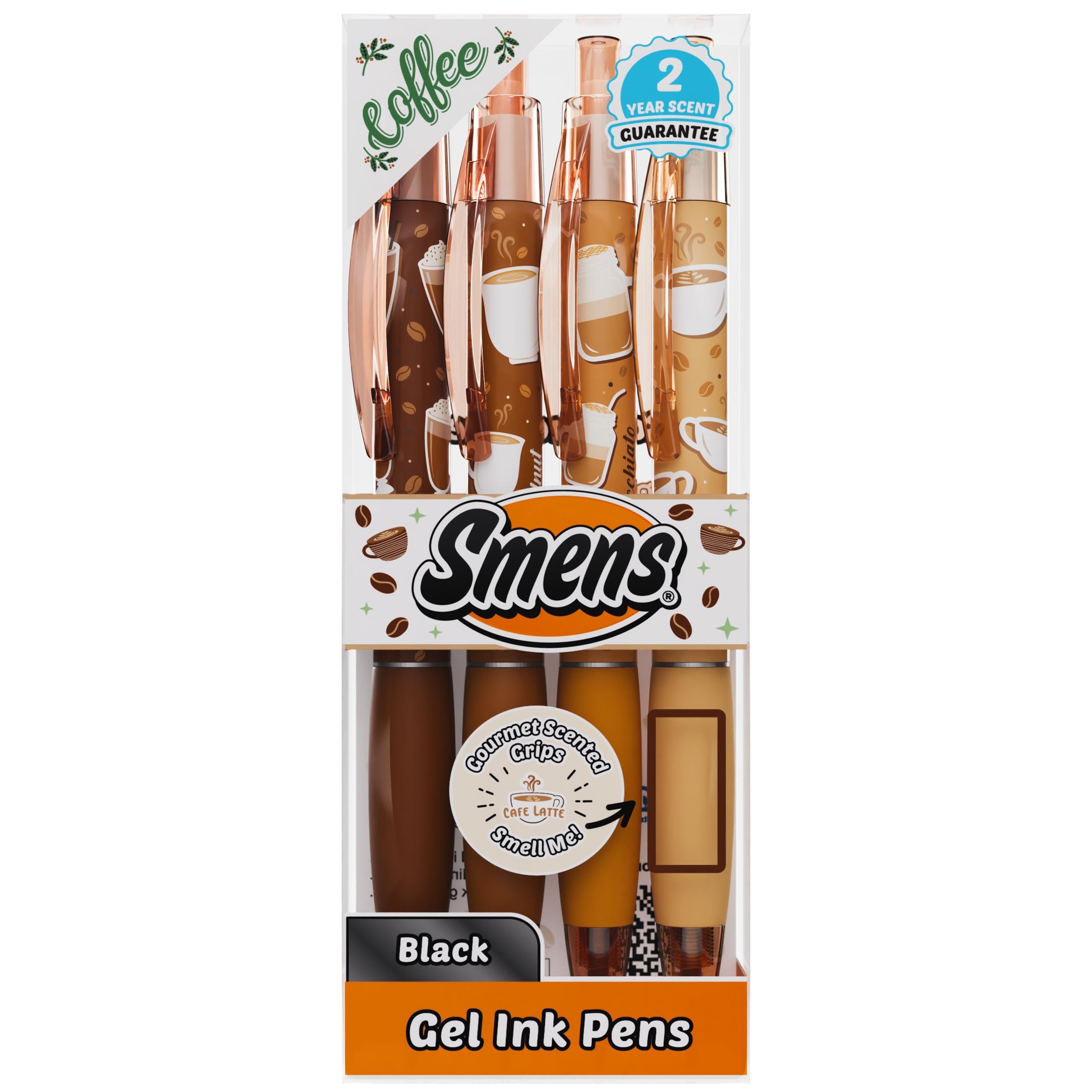 Snapklik.com : Coffee Smens 4 Pack Black Gel Ink Pens
