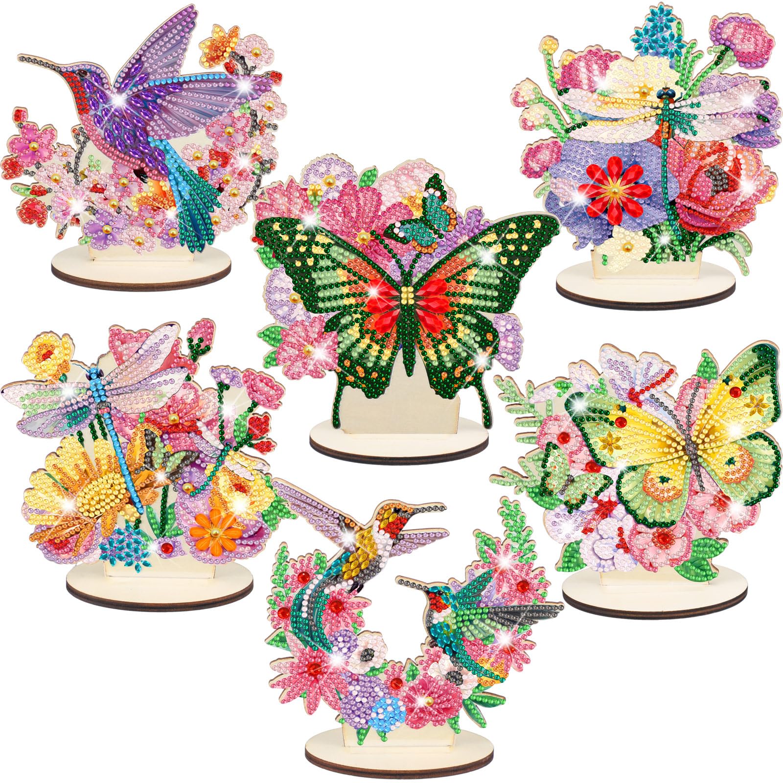 Snapklik.com : 6 Pcs Butterfly Diamond Art Tabletop Decorations ...