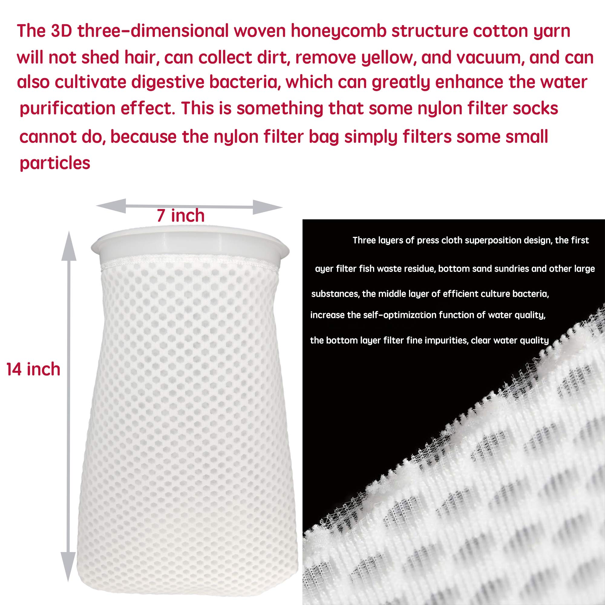 7 inch Honeycomb Filter Socks,7 inch Filter Sock for Saltwater Aquarium ...