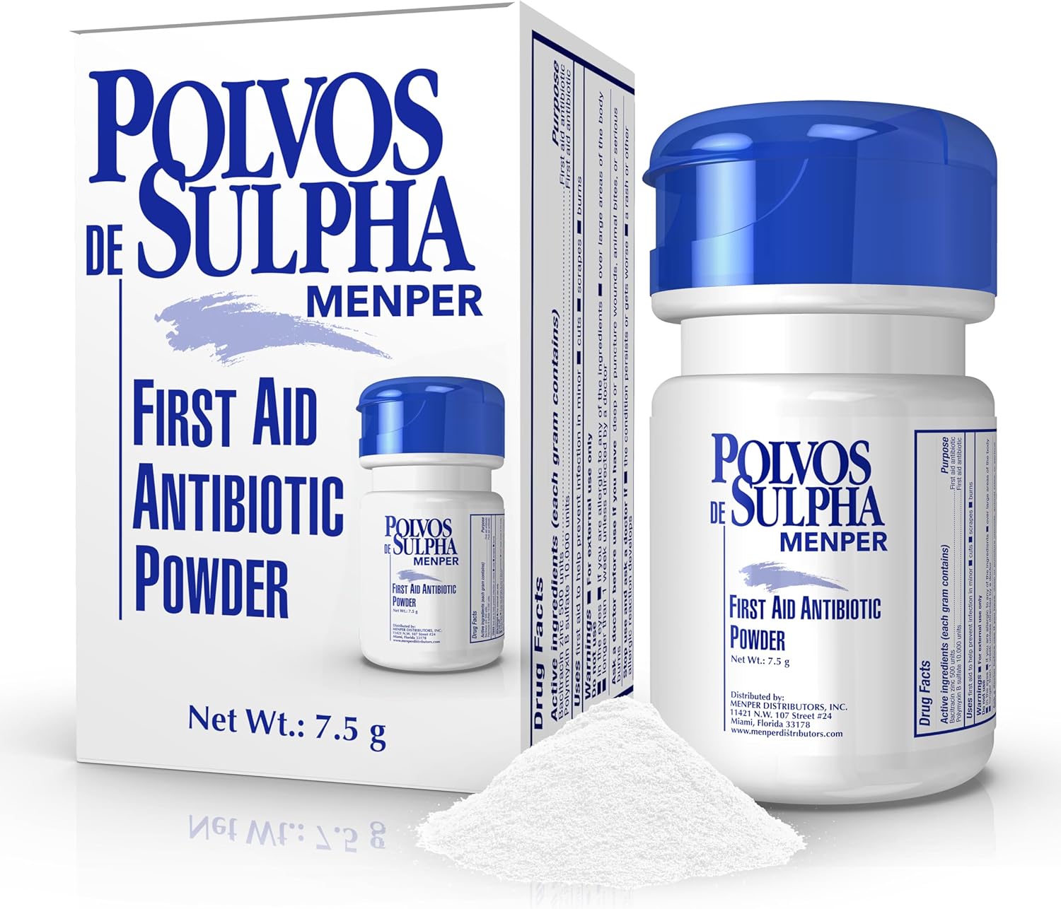 Amazon.com: Polvos de Sulpha First Aid Antibiotic Powder 7.5 mg ...