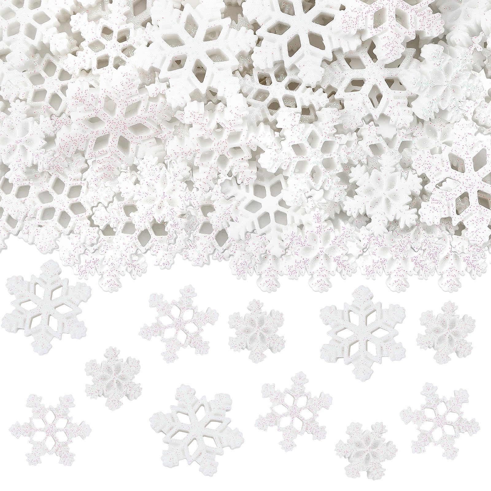 Amazon.com: DTOFOOT Resin Snowflakes, 90Pcs Christmas Mini Snowflake ...