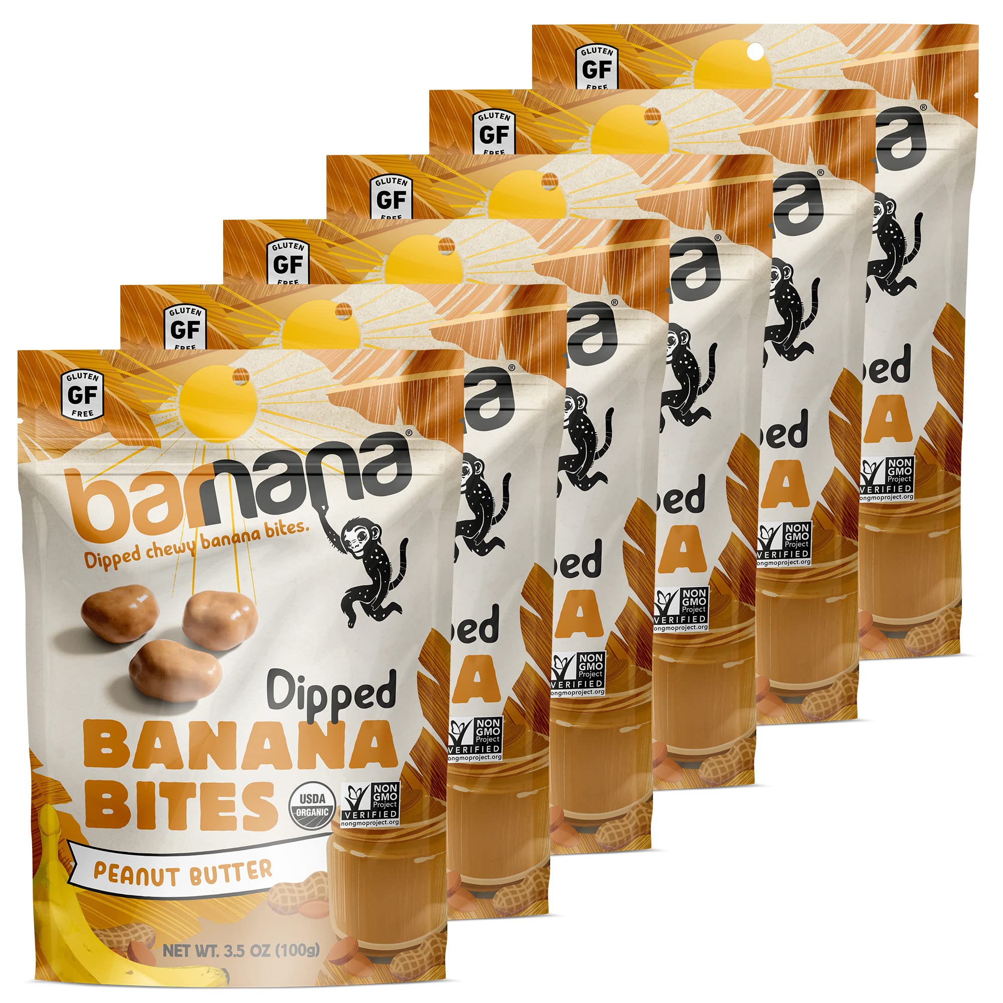 Amazon.com : Barnana - Organic Chewy Dipped Banana Bites, Peanut Butter ...