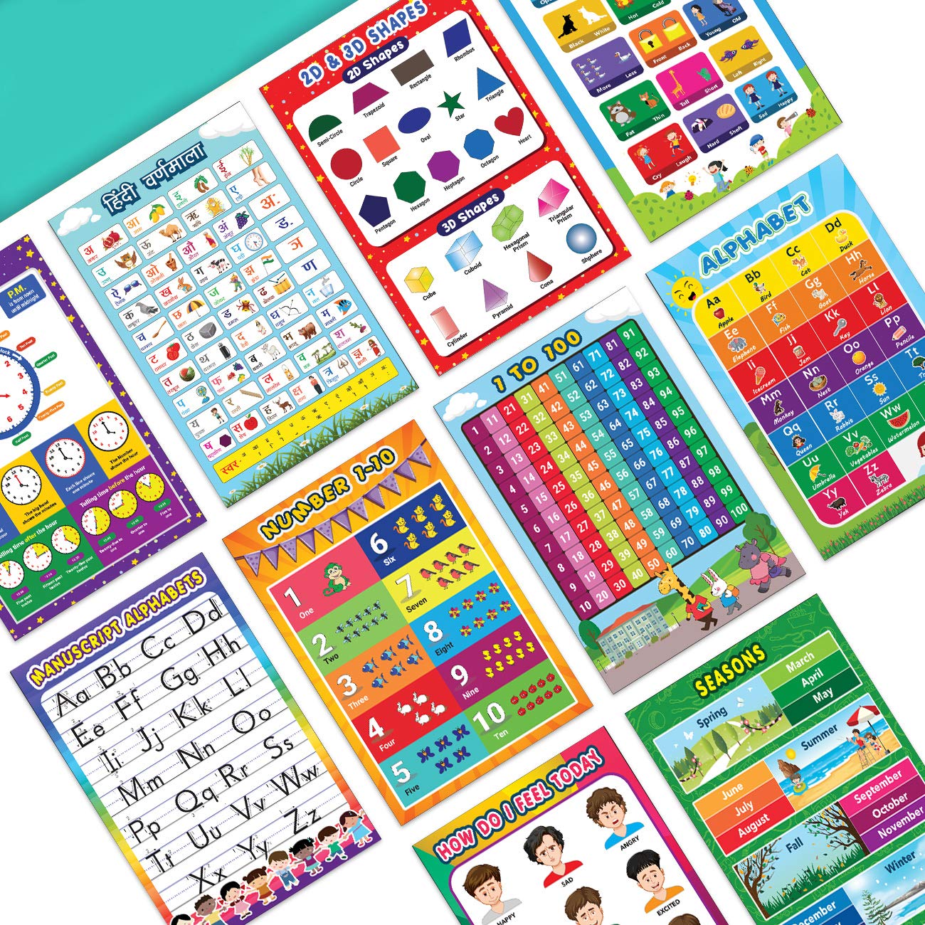 Chaka Chaundh Alphabet Numbers Time 1 To 100 Counting And Varnamala ...