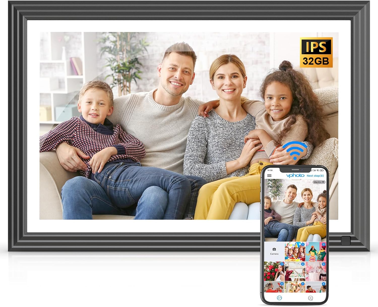 Amazon.com : Wi-Fi Digital Picture Frame 10.1-inch Smart Photo Frame ...