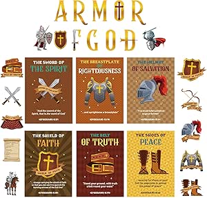 Amazon.com: 40 PCS Armor of God Poster Bulletin Board Decorations ...