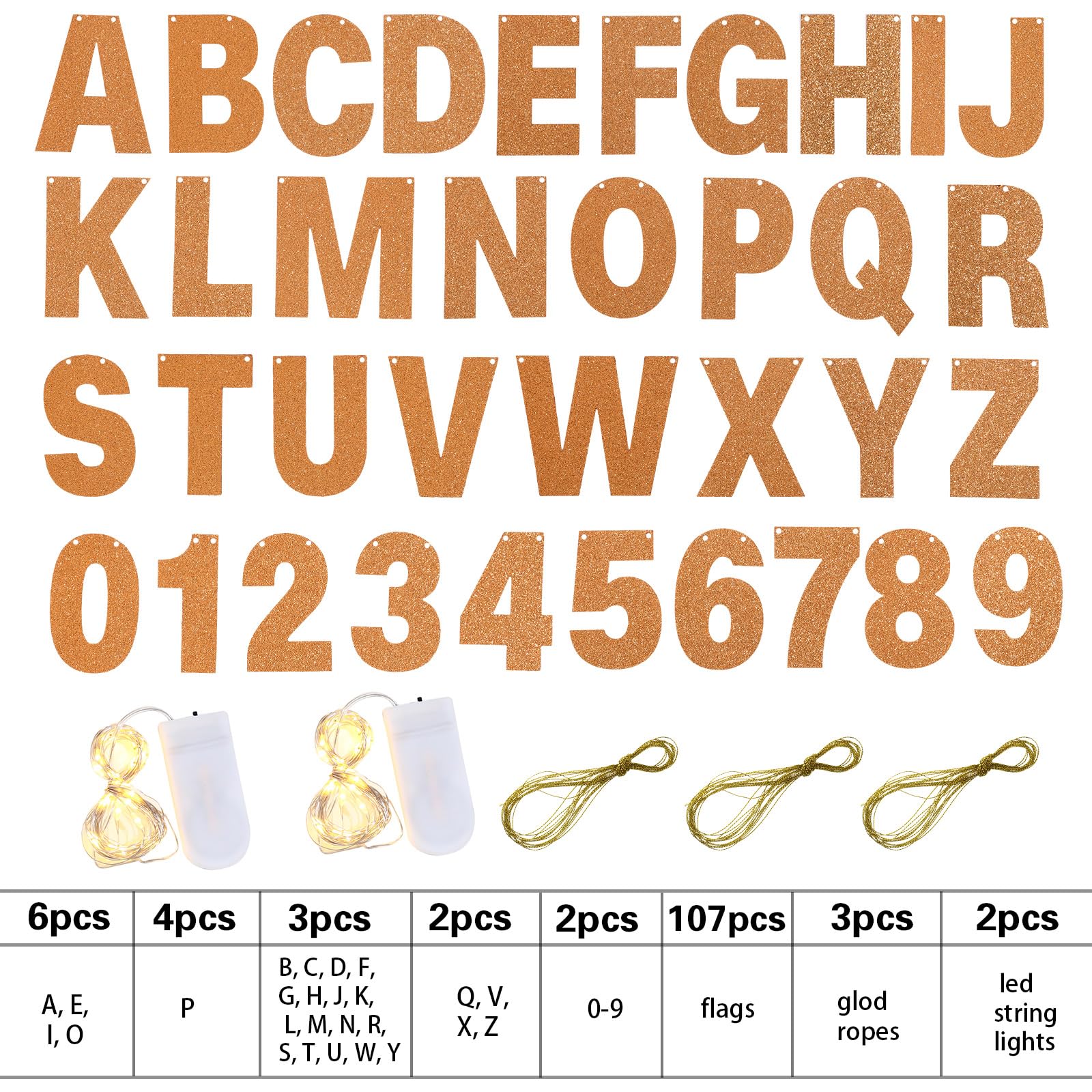 Snapklik.com : TaoBary 112 Pcs DIY Letter Banner Glitter Customizable ...