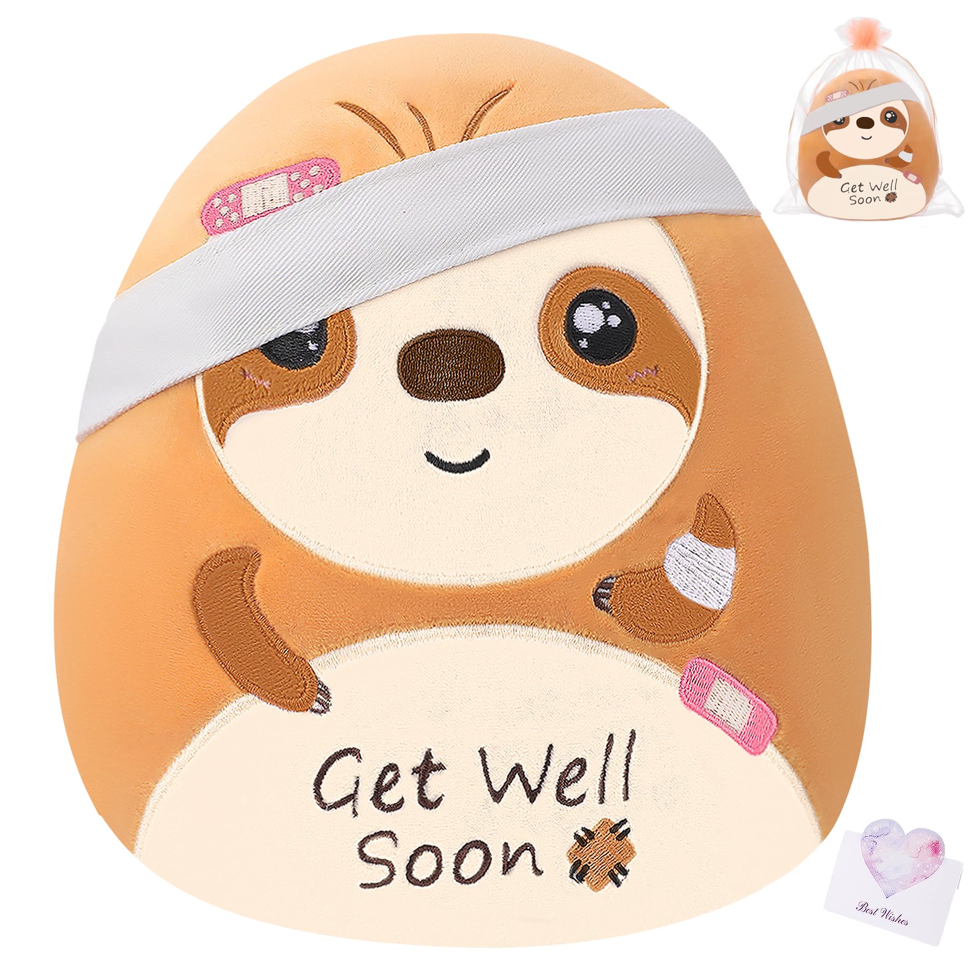 Amazon.com: LeYoHa Get Well Soon Sloth Plush - Get Well Soon Stuffed ...