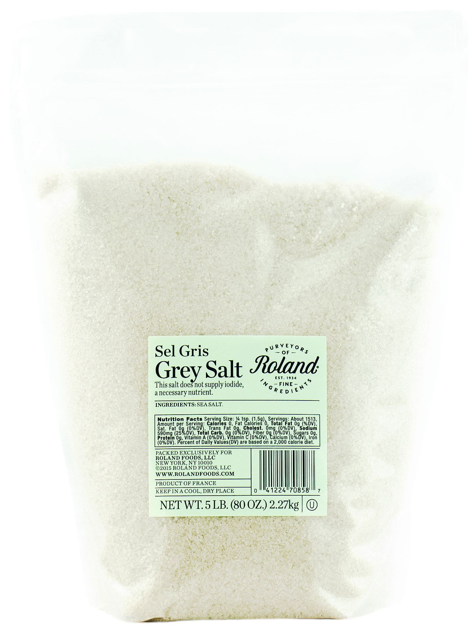 Amazon.com : Roland Foods Grey Sea Salt, 5 Pound, Pack of 2 : Grocery ...