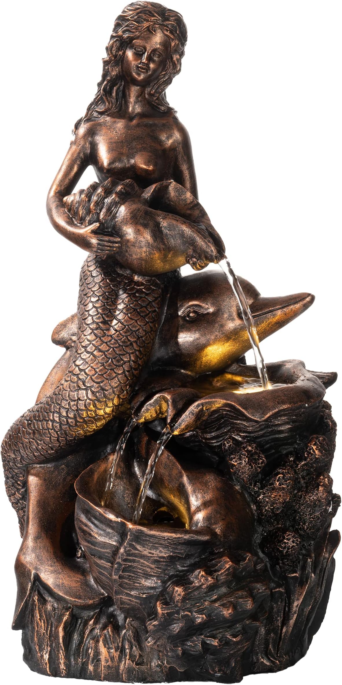 Amazon.com: Nature's Mark 7" High Mermaid Table-top Fountain with ...