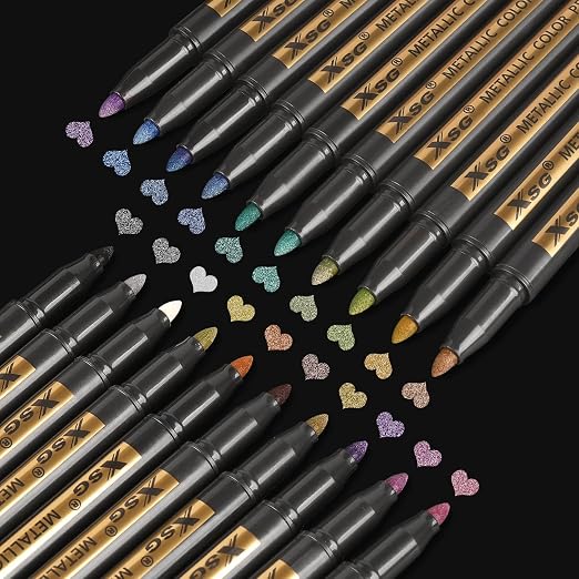 ABEIER Metallic Marker Stifte,20 Farben Metallischen Stift Pens,Gold ...